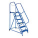Vestil 24" x 21" x 60" Blue 6-Step Steel Maintenance Ladder with ...