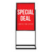 United Visual Products 24" x 36" Black Rectangular Tube Stand Pedestal Sign