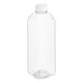 32 oz. Square PET Clear Juice Bottle with Clear Lid - 104/Case