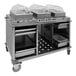 Cadco MobileServ 55 1/2" x 31 1/2" Mobile Food Cart with 3 Heated Wells ...