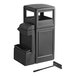 Lavex 42 Gallon Black Dome Top Waste Container with Paper Towel ...