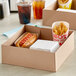 10 1/2" x 10 1/2" x 4" Kraft Paper Concession Carrying Tray - 200/Case