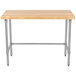 Eagle Group MT2448GT Wood Top Work Table with Galvanized Base - 24" x 48"