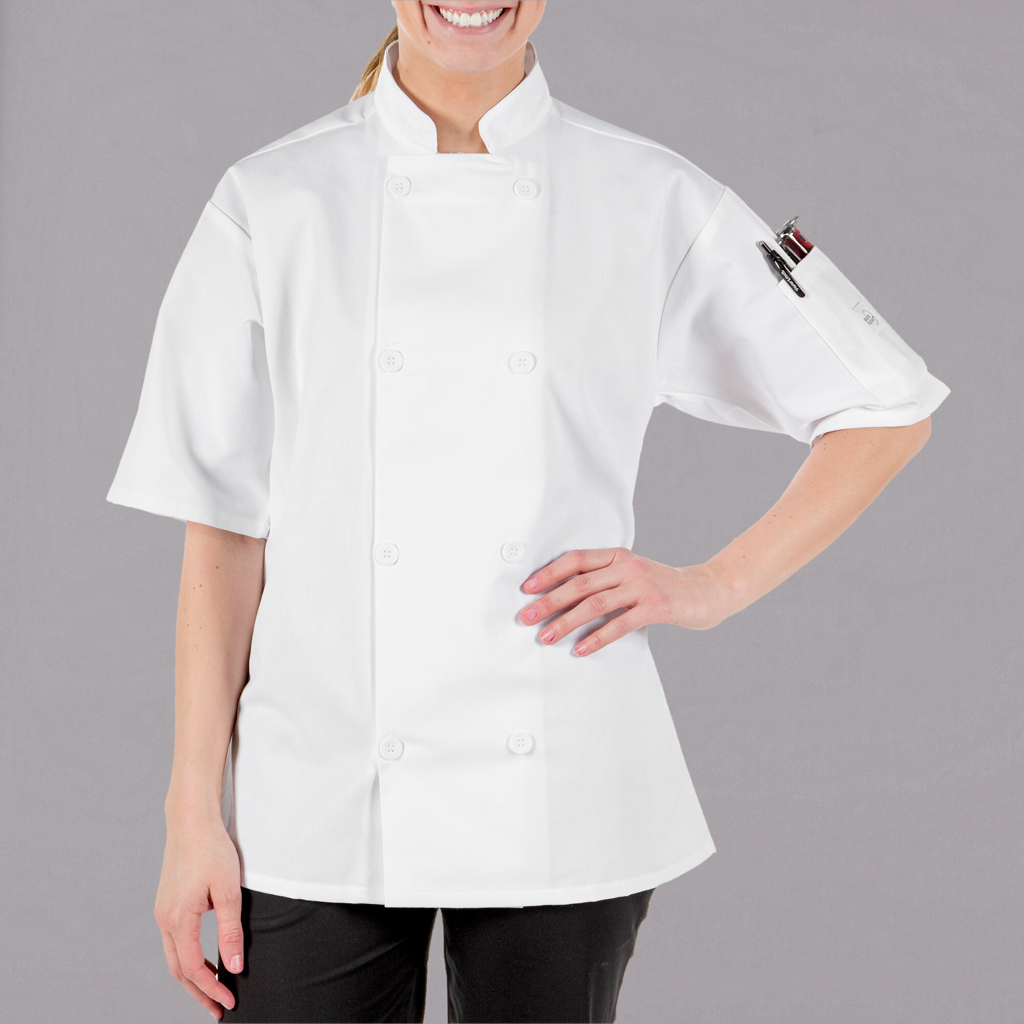 Mercer Culinary Millennia® M60013 Unisex White Customizable Short ...