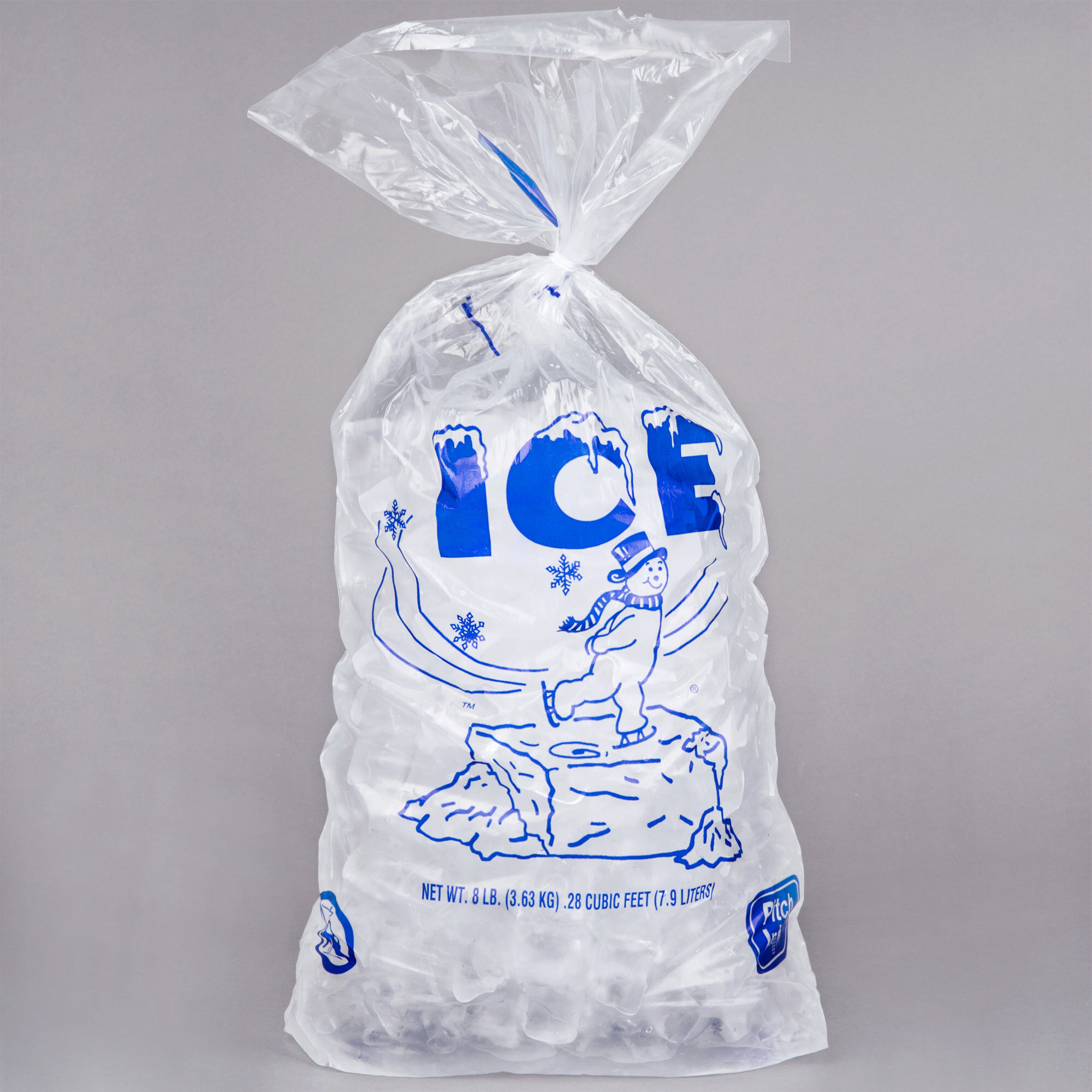 8 lb. Wicketed Ice Bag with Handle - 1000/Case