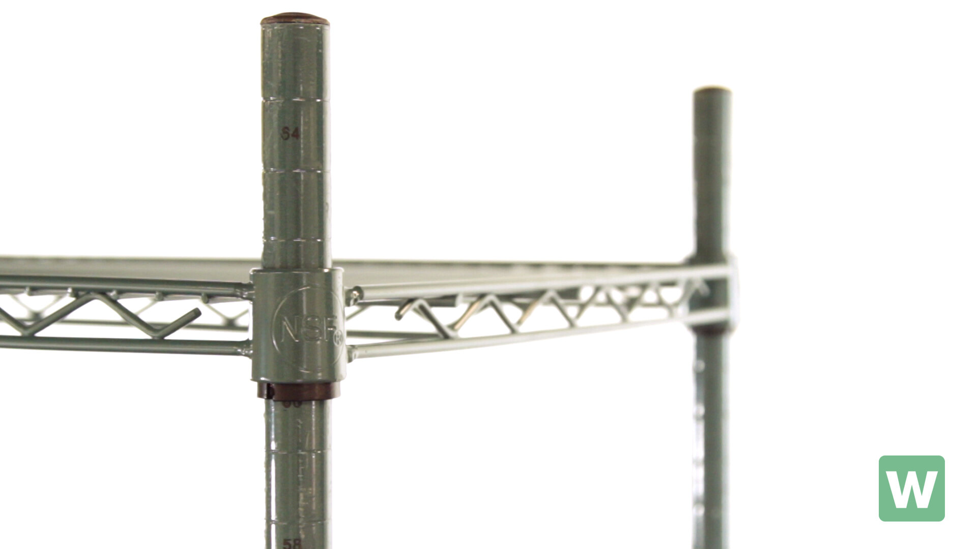 24" x 36" Green Epoxy Drying Rack 4-Shelf Kit with 74" Posts - 3" Slots