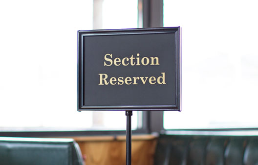 Teller & Hostess Signs: Please Wait to Be Seated & More!