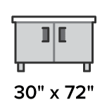 Stainless Steel Enclosed-Base Commercial Work Tables